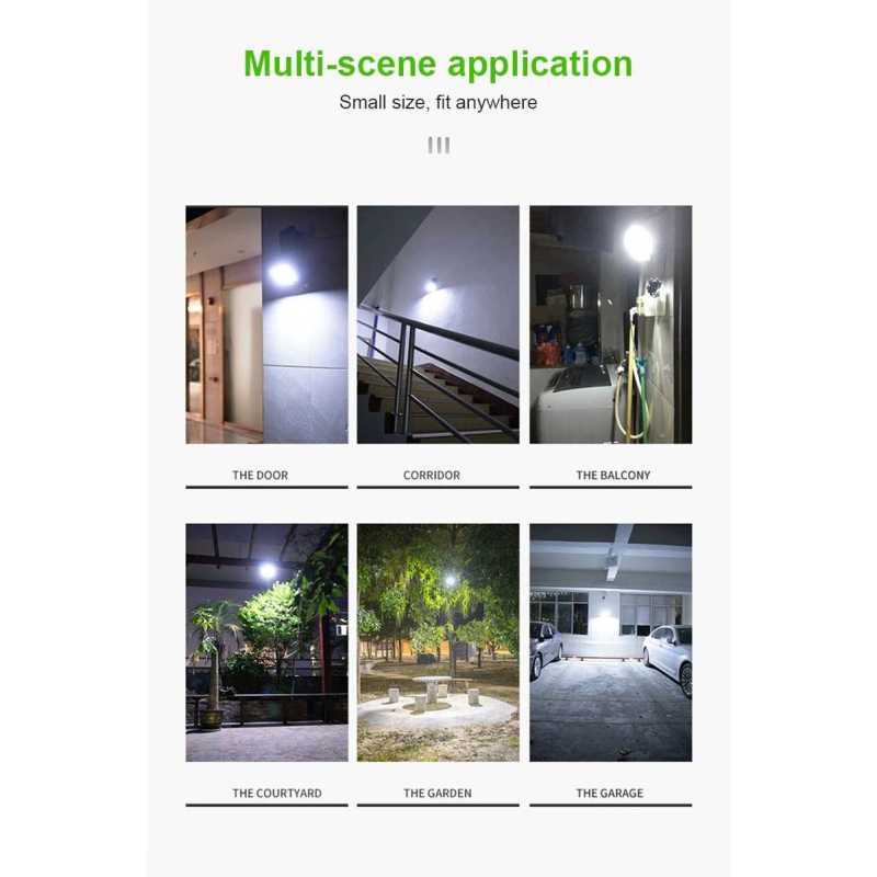 Promo OOBEST Lampu Solar 122 LED Three Head Human Sensing Remote ...