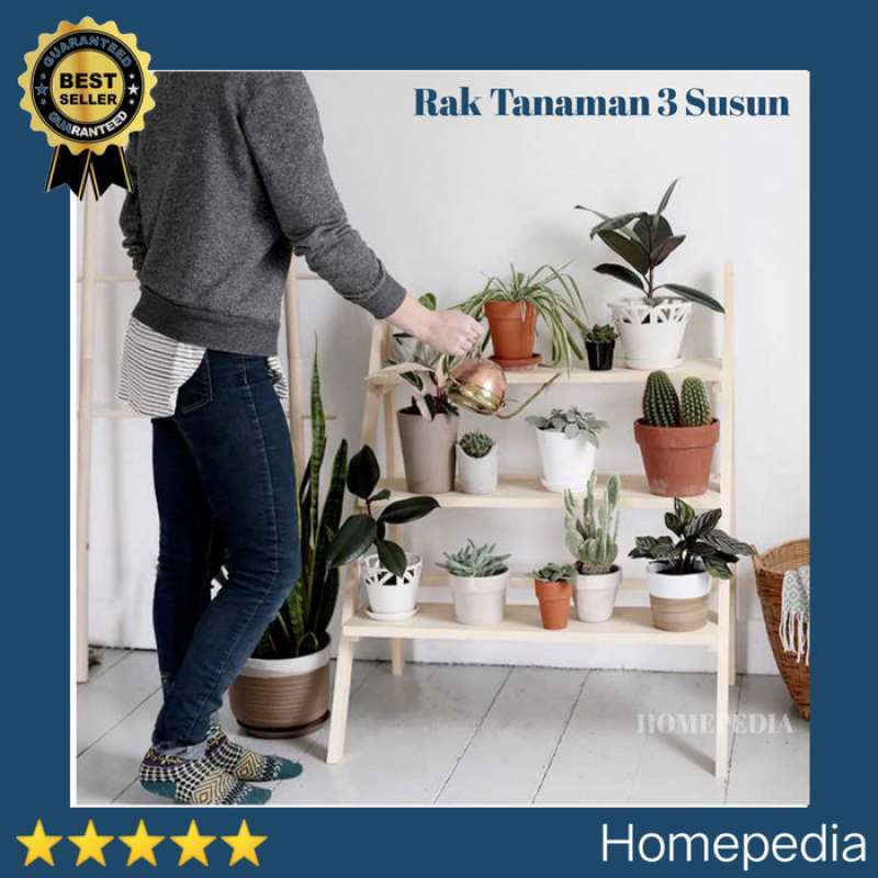 Promo Rak Tanaman Hias Indoor Kayu 3 Susun Diskon 35% Di Seller ...