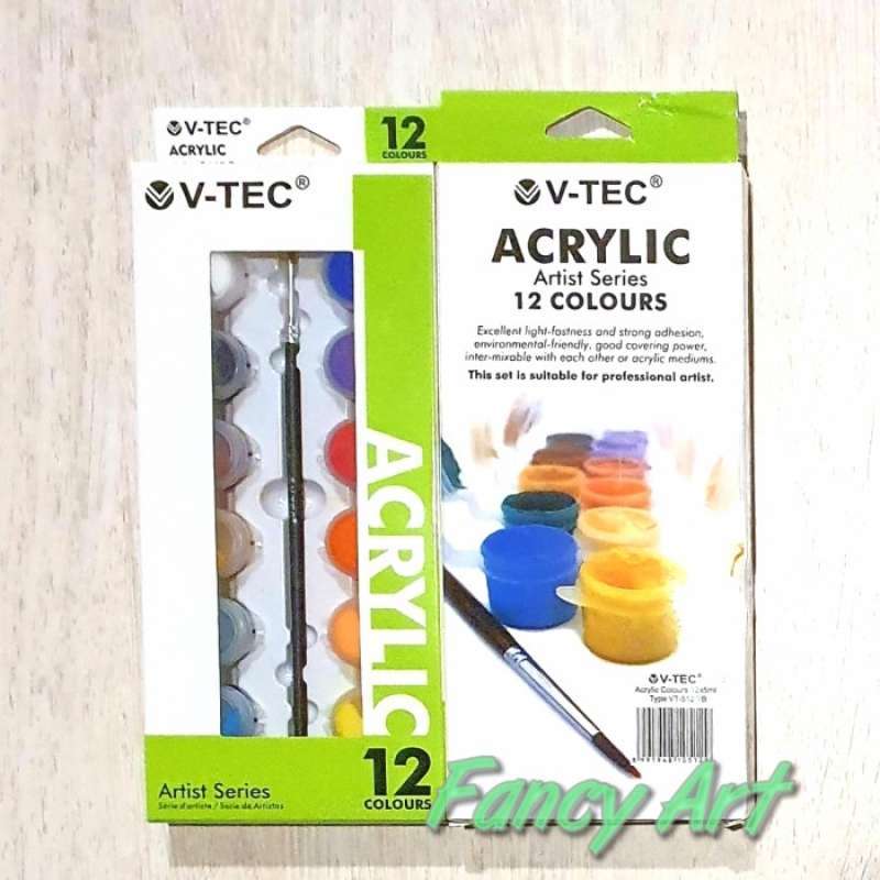 Jual V-TEC Mini Acrylic set 12 x 5ml / Cat Akrilik di Seller Uhilaa ...