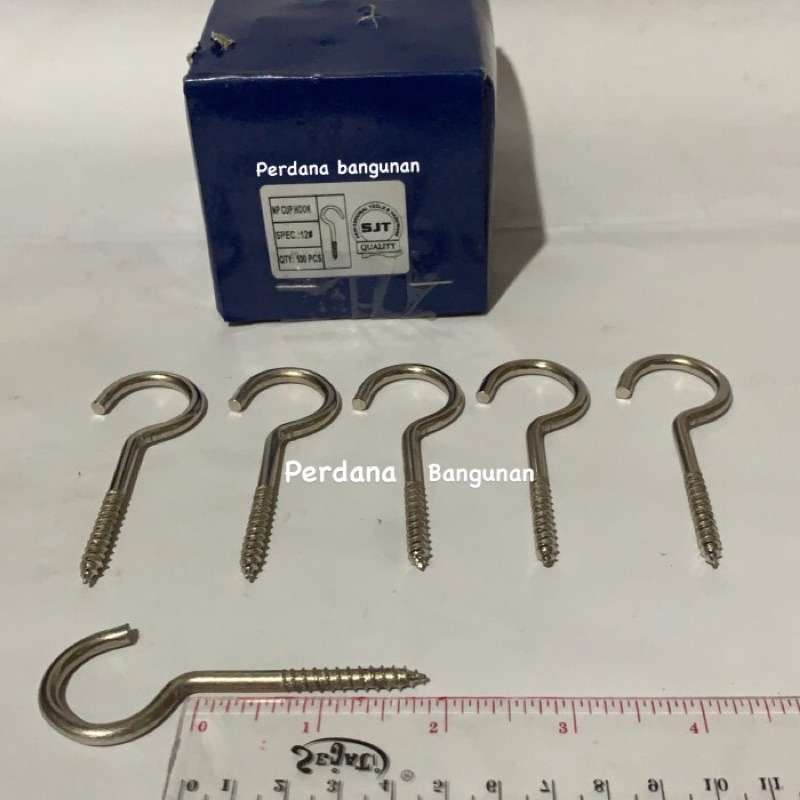 Jual SKRUP TANDA TANYA NO 12 / HOOK BUKA / SCREW HOOK di Seller Perdana ...