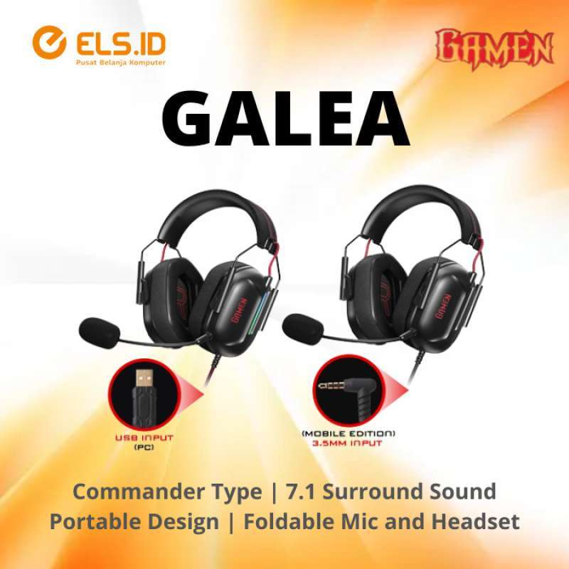 Jual Gamen Galea Gaming Headphone Tactical Headset 7.1 Surround Sound ...