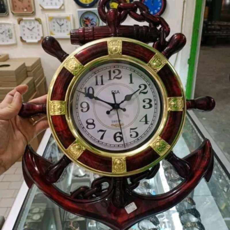 Promo Jam Dinding Jam Jangkar JUMBO Unik Model Jangkar Kapal Laut ...