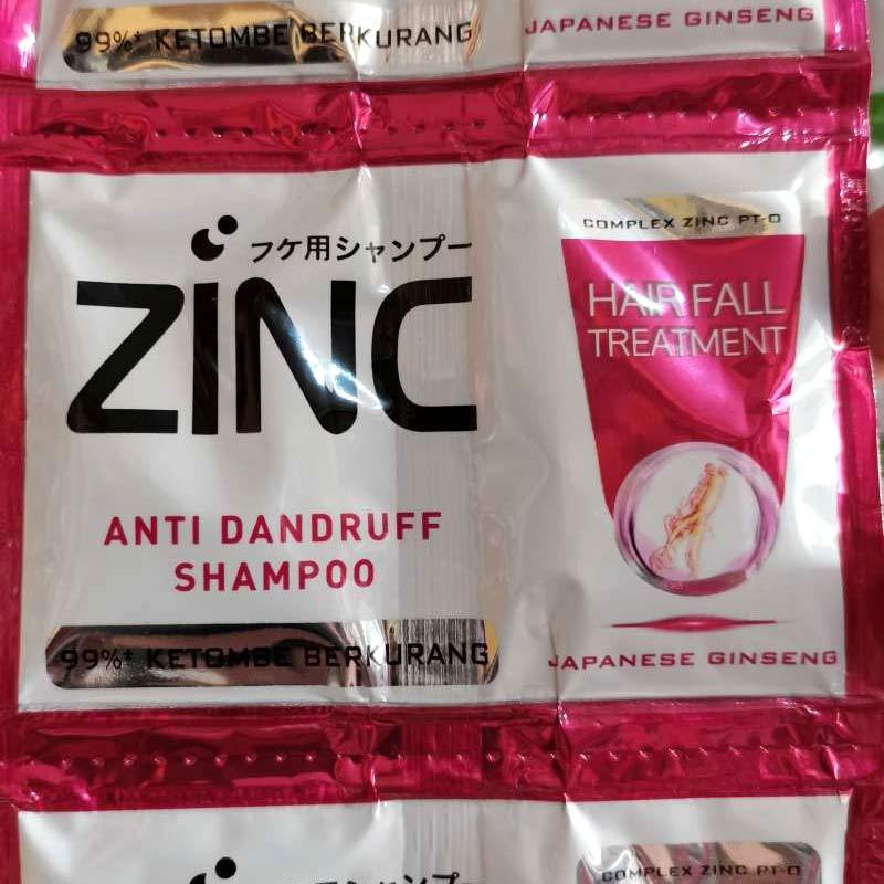 Jual Zinc Hairfall Treatment Shampoo [10mL/ 12 Sachet/1 Renceng] MERAH ...