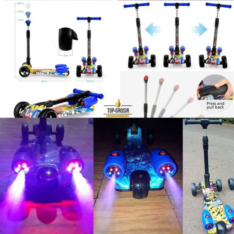 Promo Skuter Jet Anak Elektrik Scooter Rocket Api Asap 3 Roda Pedal ...