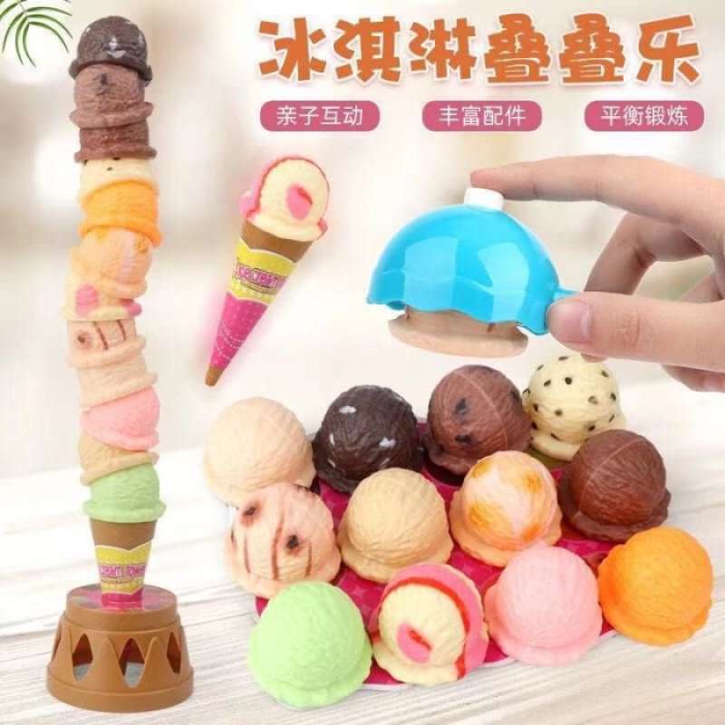 Jual Mainan edukasi anak ice cream tower - mainan anak es krim scoop ...