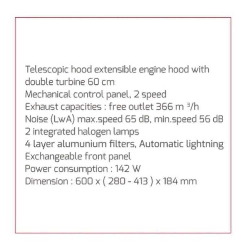 Jual Cooker Hood Built-in Telescopic Teka Tl 6310 Stainless 60 Cm Di ...