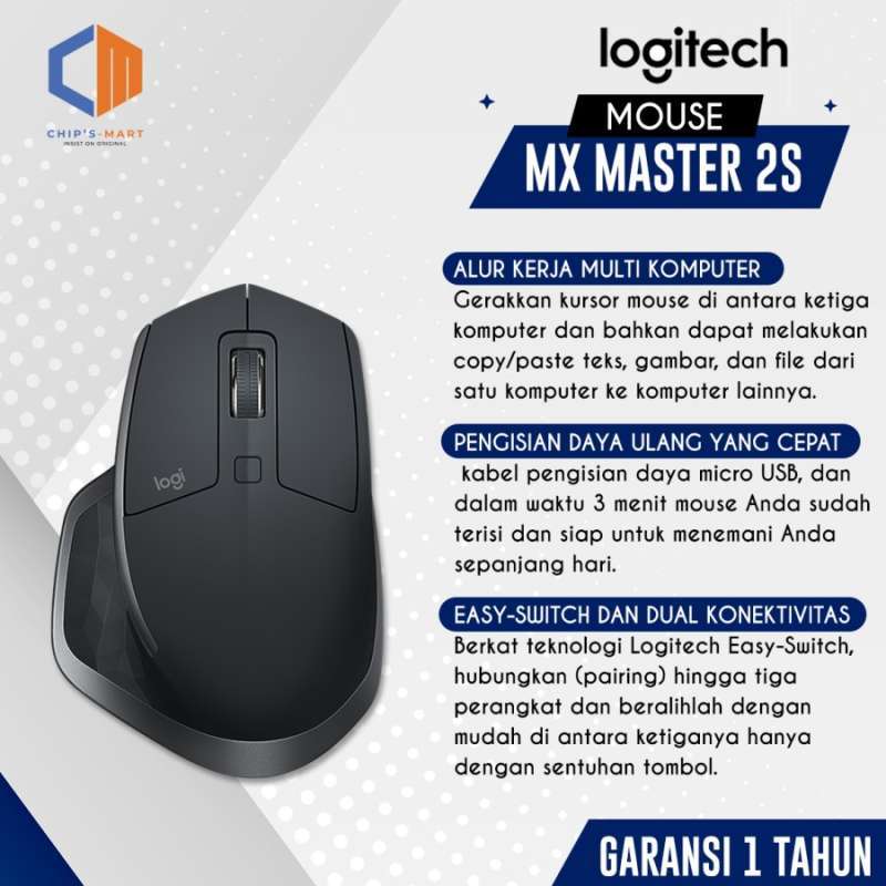 Jual Logitech Mouse Mx Master 2s 100% Original Di Seller Chipsmartshop ...