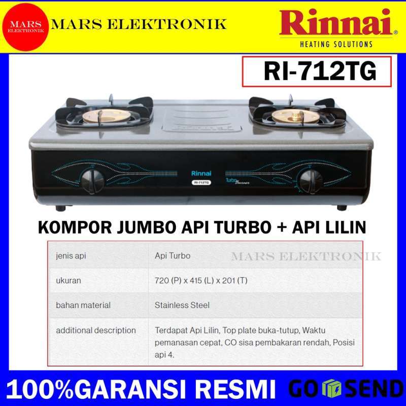 Jual KOMPOR GAS RINNAI RI-712 TG - API TURBO JUMBO API LILIN - RI 712 ...
