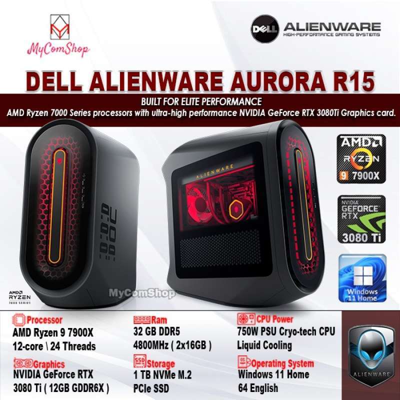 Jual Dell Alienware Aurora R15 Ryzen 9 7900x 32gb 1tb Ssd Rtx 3080ti ...