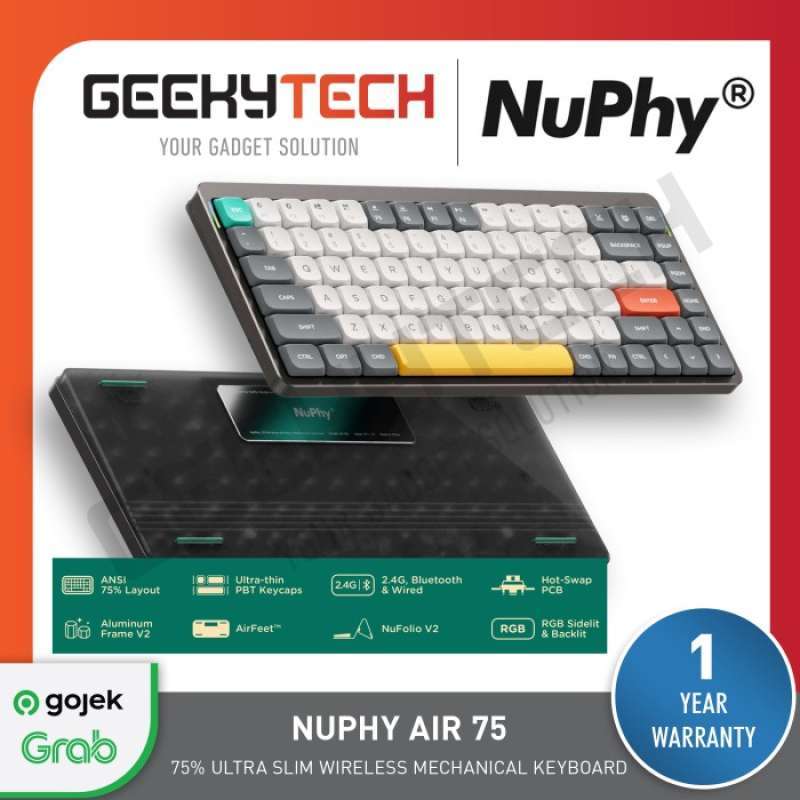 Promo Nuphy Air 75 Ultra Slim Wireless Mechanical Keyboard - Garansi ...