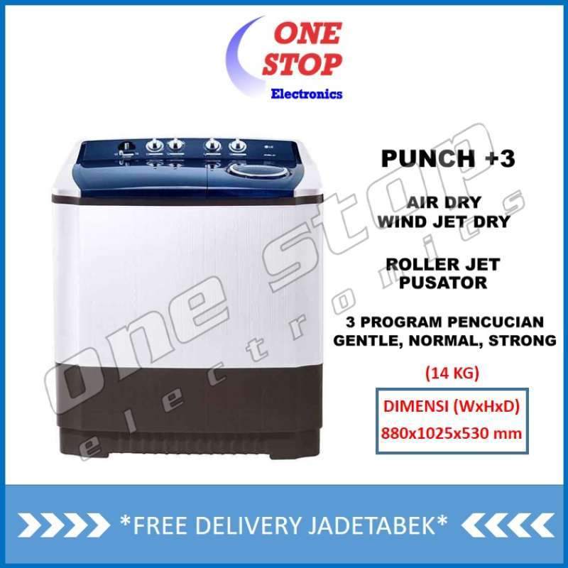 Promo [GARANSI RESMI] LG P1400RT Mesin Cuci 2 Tabung [14 Kg] Diskon 20% ...