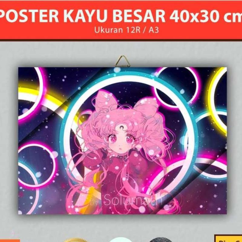 Jual Poster Kayu Besar Sailor Moon Anime Venus Mars Kartun Anak Cute ...
