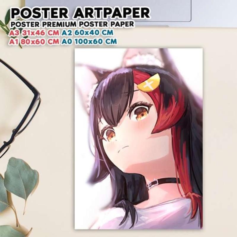Promo Poster Ookami Mio Fans Mio-fam Hiasan Dinding Tema Anime Vtuber ...