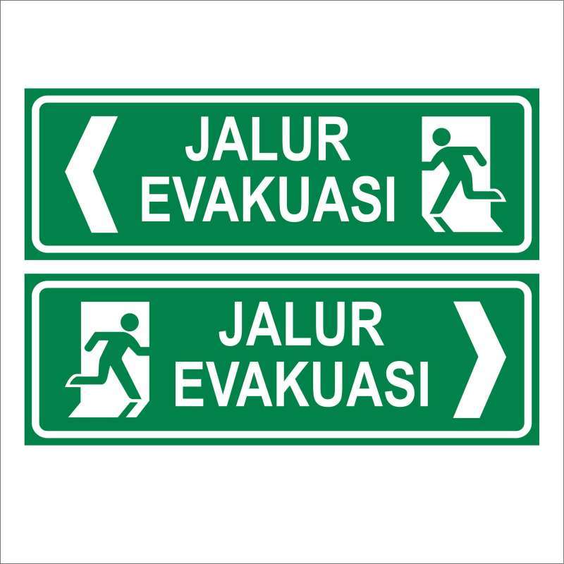 Promo Rambu Penunjuk Arah/jalur Evakuasi/bahan Sticker Cutting Dan ...