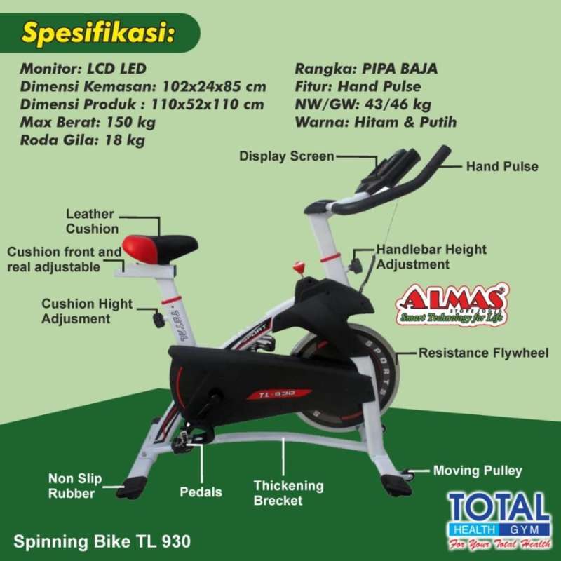Jual Sepeda Statis Spinning Bike Spining Alat Olahraga Fitness Gym Tl ...