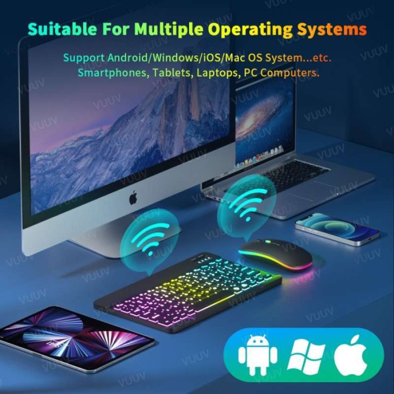 Jual Free Ongkir 10 Inch Backlit Backlight Bluetooth Wireless Keyboard ...