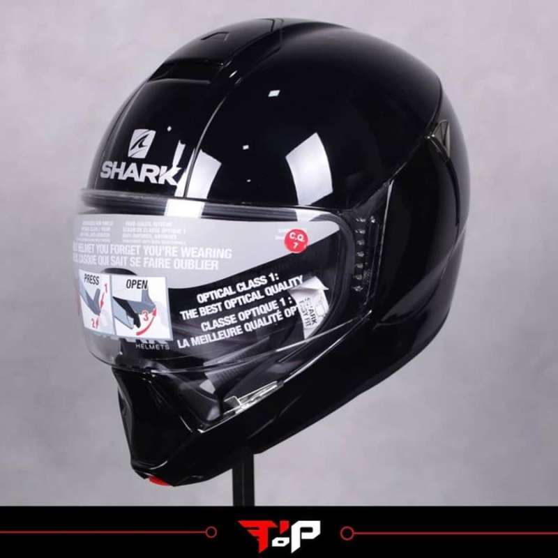 Jual Shark Evo Jet Blank Black Glossy Helm Modular Di Seller Tiptop ...