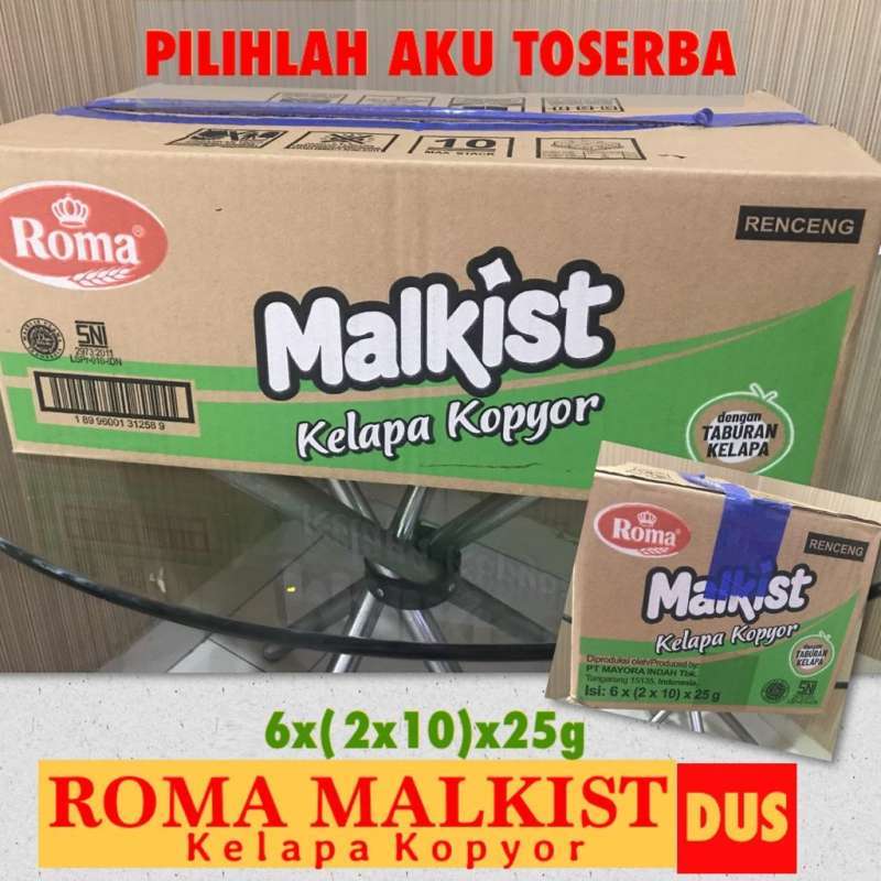 Promo Biskuit Roma Malkist KELAPA KOPYOR Renceng @25 Gr - ( 1 KARDUS ...