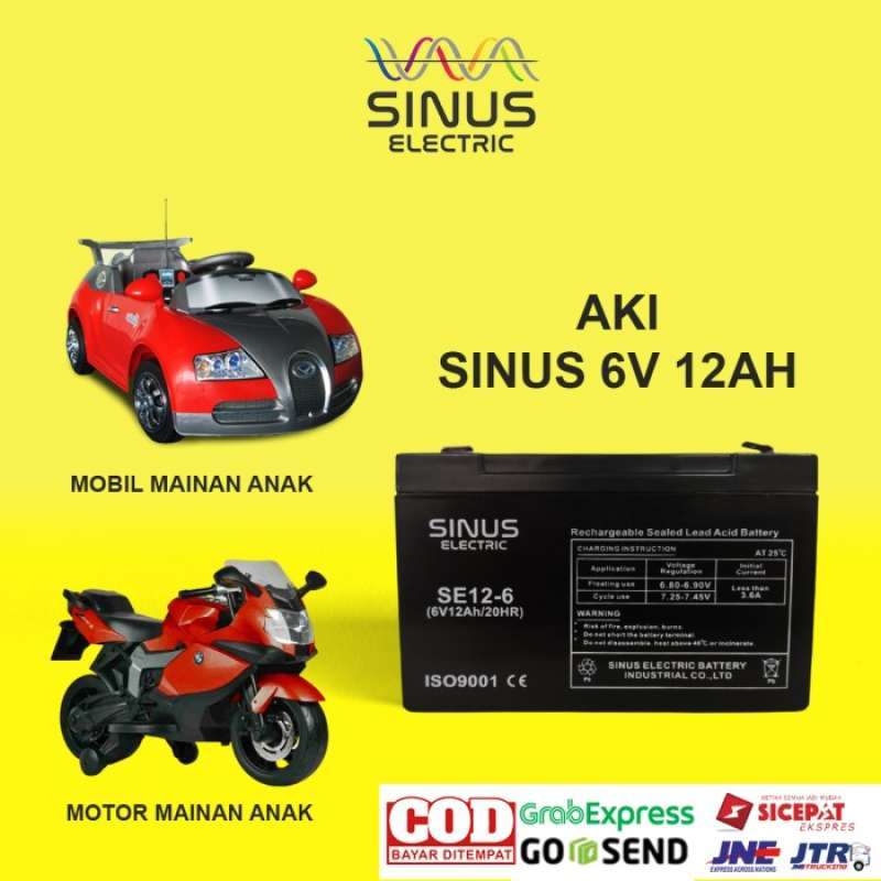Jual Aki Mainan Motor Anak 6v 12ah Aki Motor Mainan Anak Vrla Sinus 6v ...