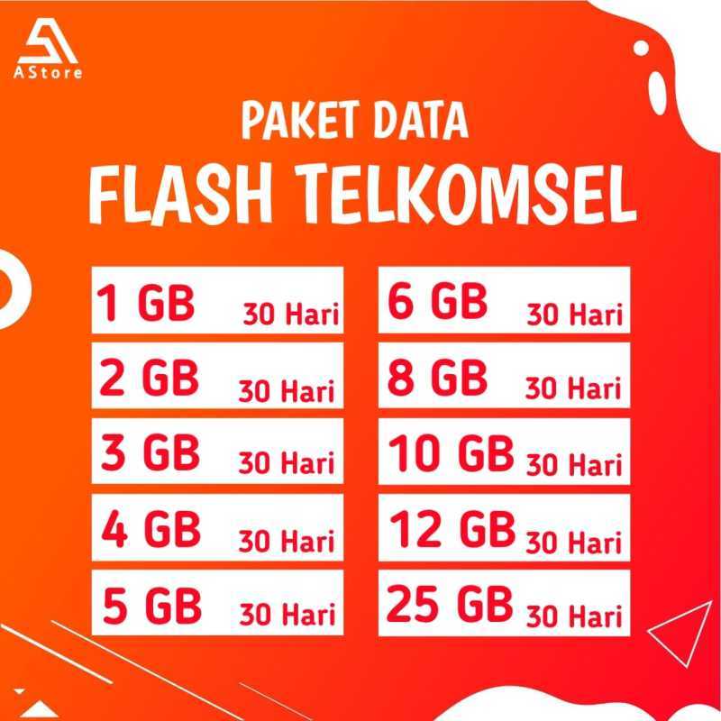 Jual Paket Data Flash / Denom Telkomsel Promo | Full 24 Jam | 30 Hari | All zona 1 Gb 2 Gb 3 Gb ...
