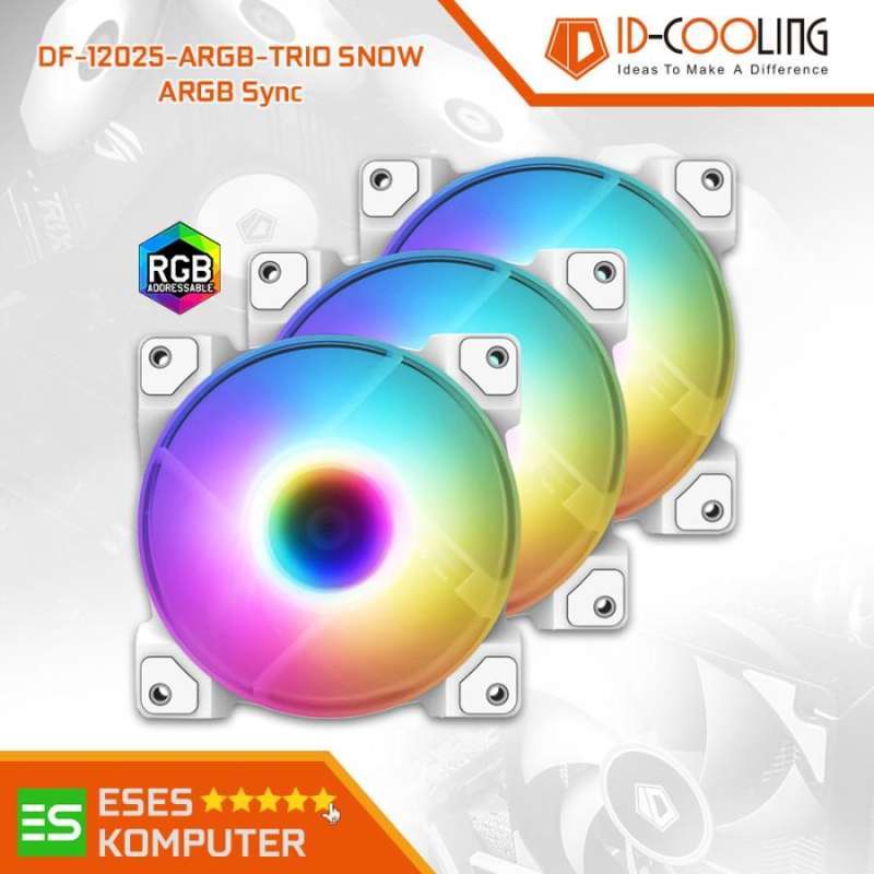 Jual Id-cooling Df-12025-argb-trio Snow -3 Fan 120mm Pwm Argb Sync + Remote Di Seller Eses ...