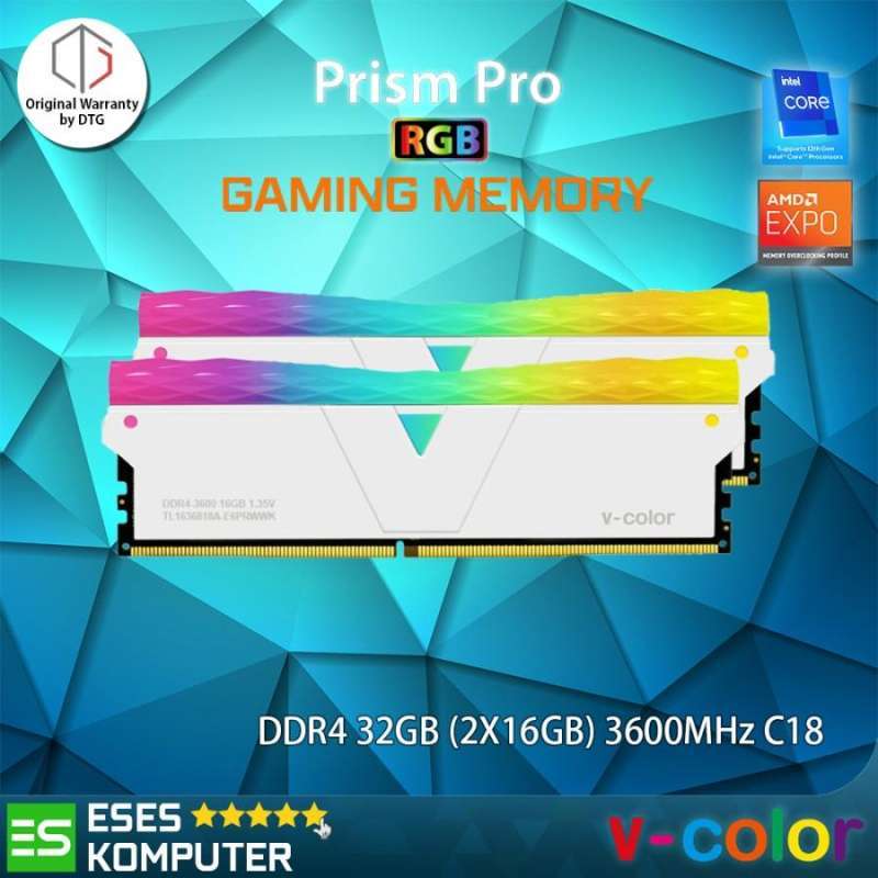 Jual RAM v-color DDR4 PRISM PRO RGB 32GB (2x16GB) 3600MHz CL18 di ...