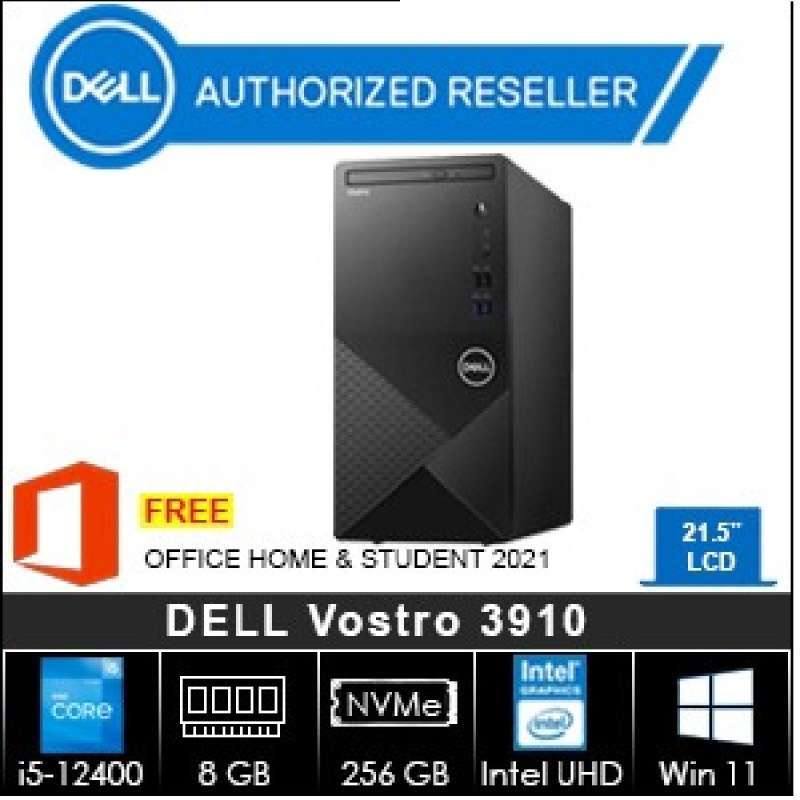 Jual Dell Vostro 3910 (i5-12400/8gb/256ssd/win11 + Ohs) Lcd 21.5 ...