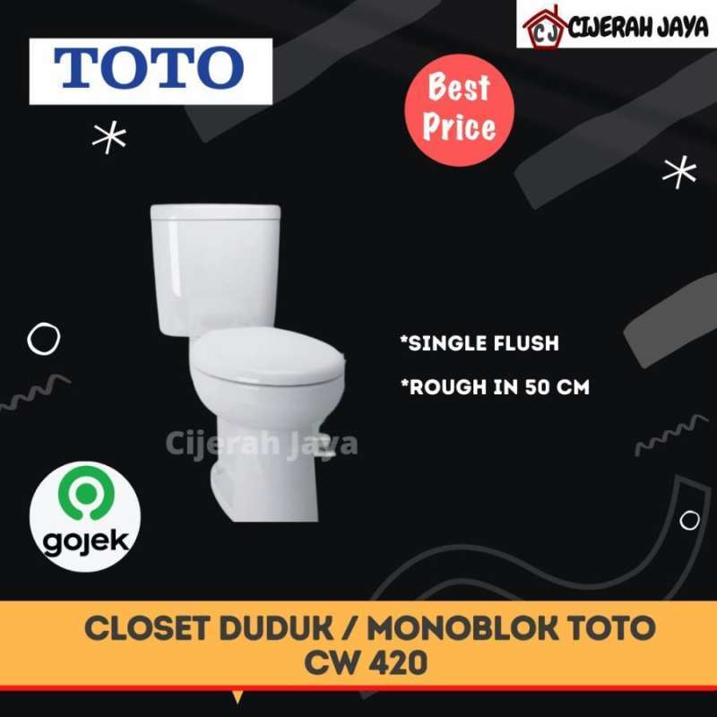Jual Monoblok TOTO type CW 420 putih ( Single Flush ) / Closet Kloset ...