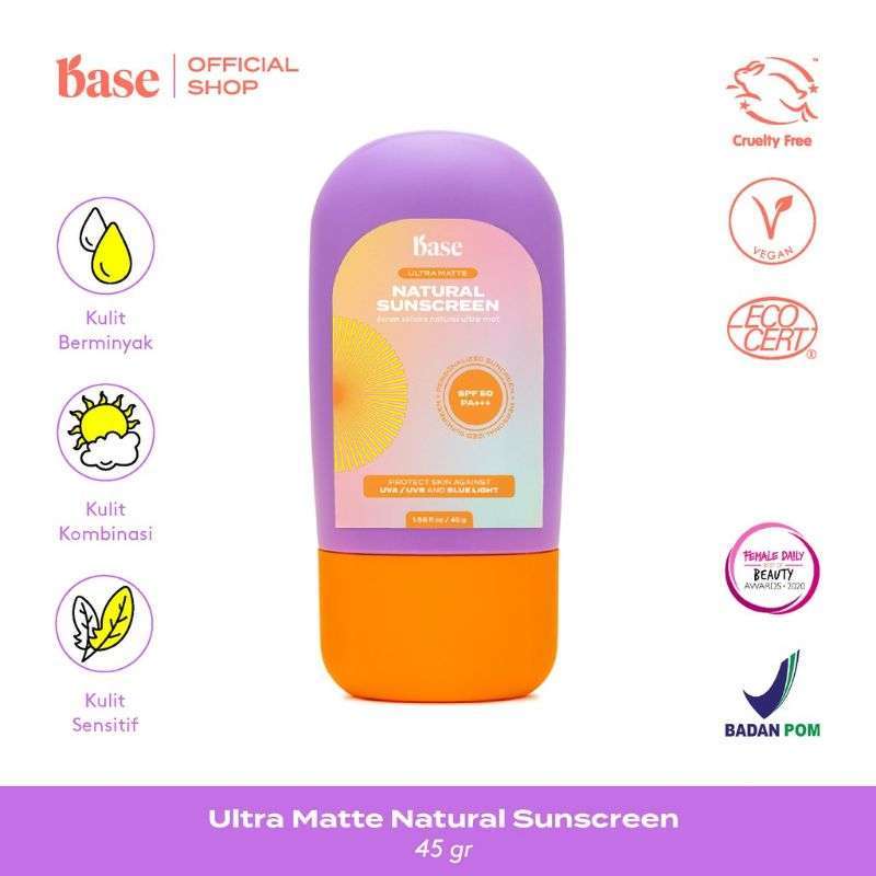 Jual BASE Ultra Matte Natural Sunscreen SPF 50 PA+++ 45 gr di Seller ...