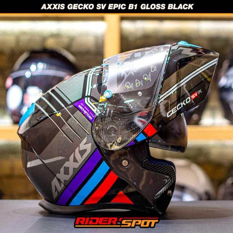 Jual Helm Motor Axxis Helmets Gecko Sv Epic B1 Gloss Black Modular ...