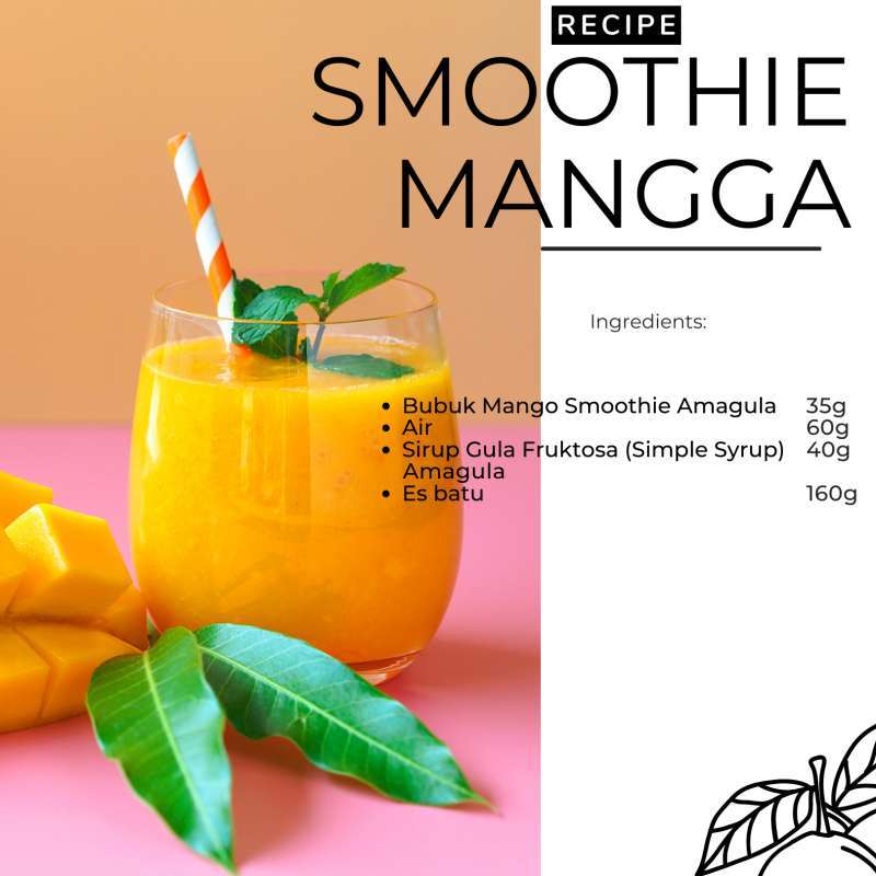 Jual Bubuk Minuman Premium Rasa Mangga 1000g - Amagula - Mango Smoothie ...