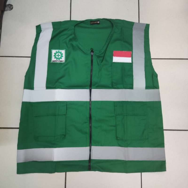 Promo Rompi Drill Rompi Safety Rompi Proyek+logo K3+bendera - Biru ...