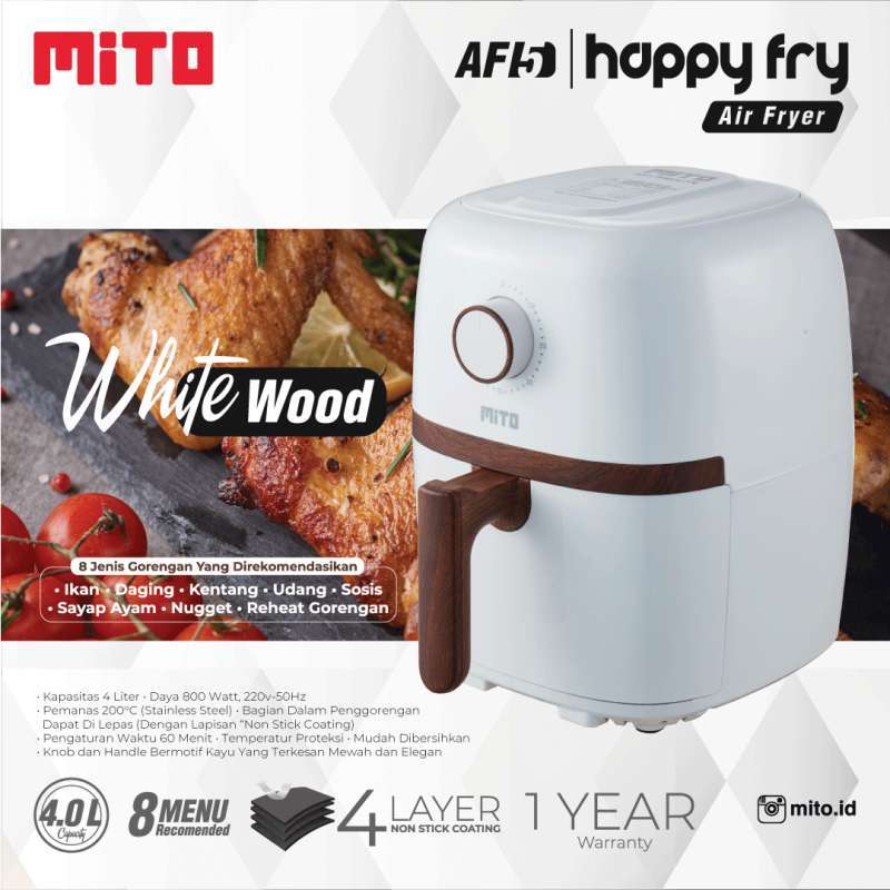 Promo [new] Mito Digital Air Fryer Af5 Happy Fry White Diskon 5 Di