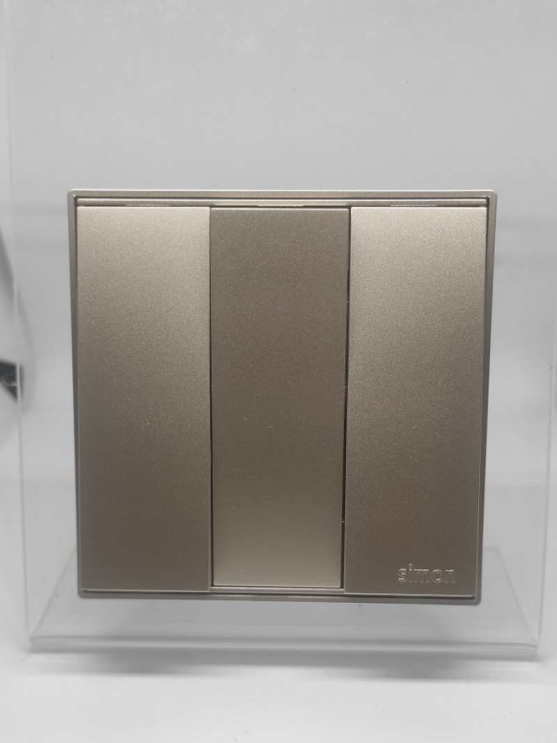 Promo Simon E6 Champagne Saklar Triple 3 Gang 1 Way Switch Diskon 23% ...