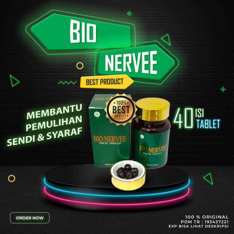 Jual Bionervee Original Malaysia, Murah Paket 1 Box Isi 6 Botol Di ...