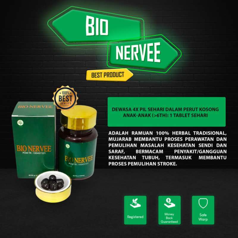 Jual Bionervee Original Malaysia, Murah Paket 1 Box Isi 6 Botol Di ...