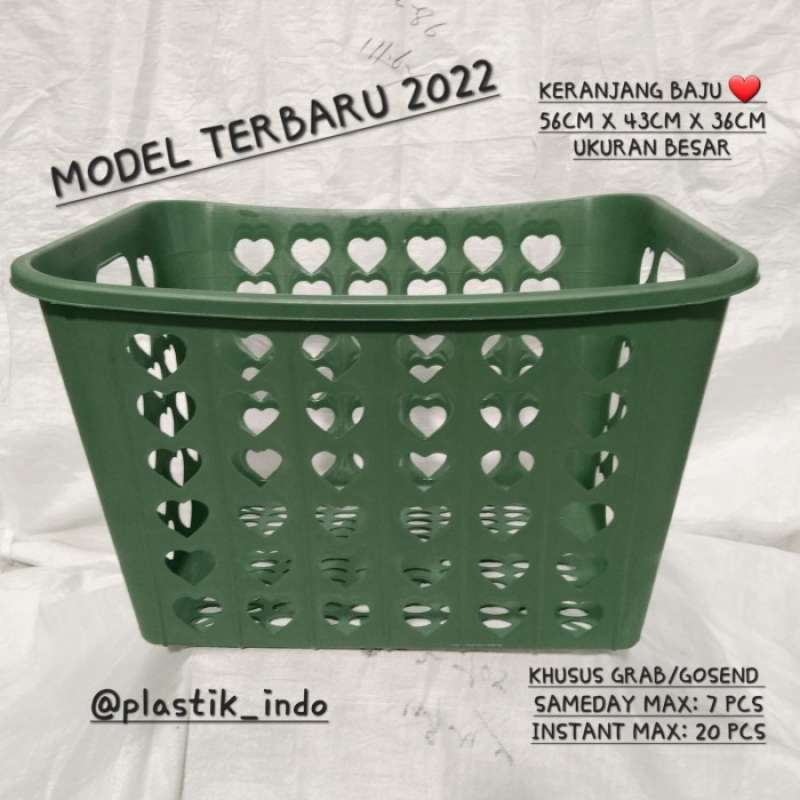 Promo Keranjang Laundry Besar Plastik Model LOVE Diskon 5% di Seller ...