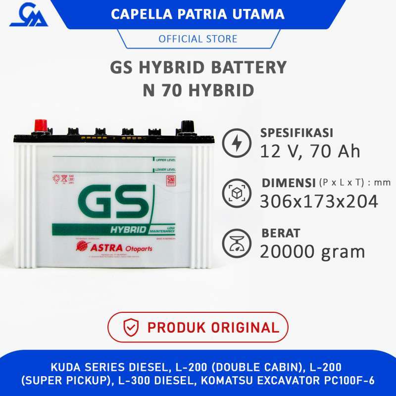 Promo Aki Gs Astra N 70 / N70 Hybrid L300 Everest Hino Fg Fl Hyundai ...