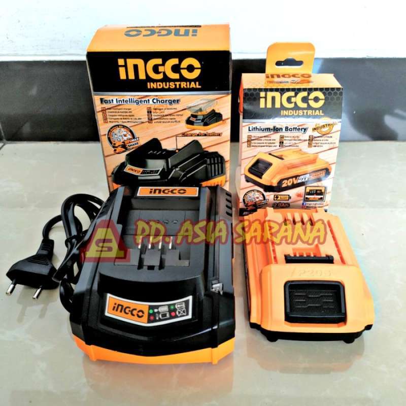 Jual PAKET Baterai 2.0Ah FBLI2001 Fast Charger FCLI2001 Cordless INGCO ...