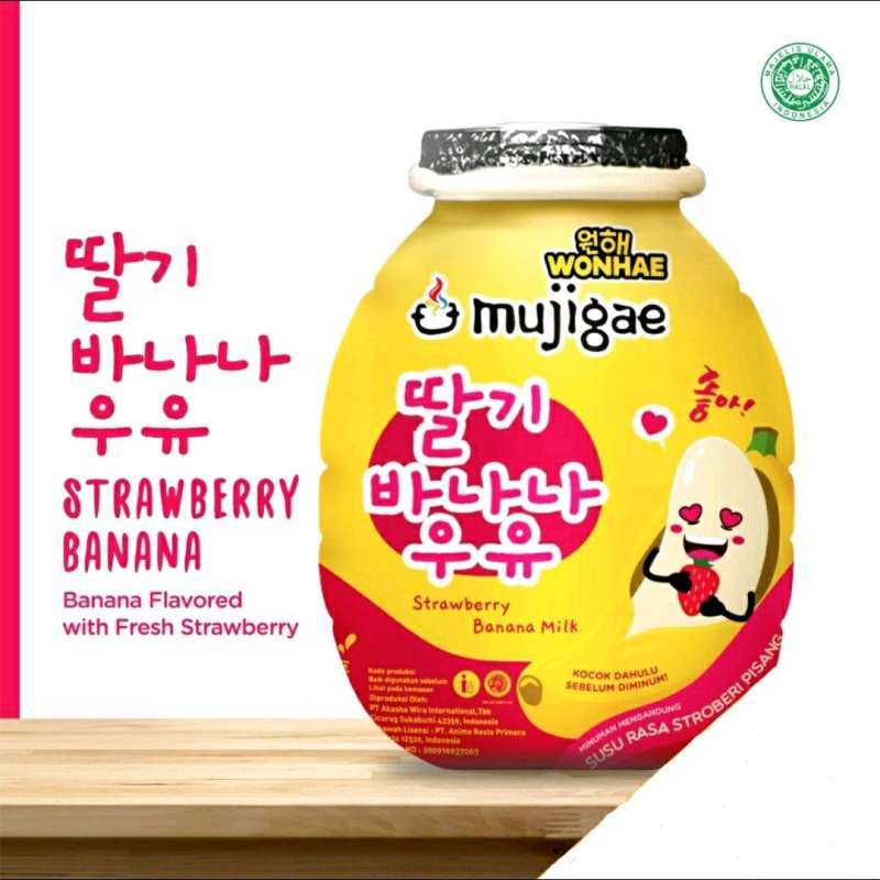 Promo BANANA MILK STRAWBERRY MUJIGAE 250ML SUSU PISANG RASA STROBERI ...
