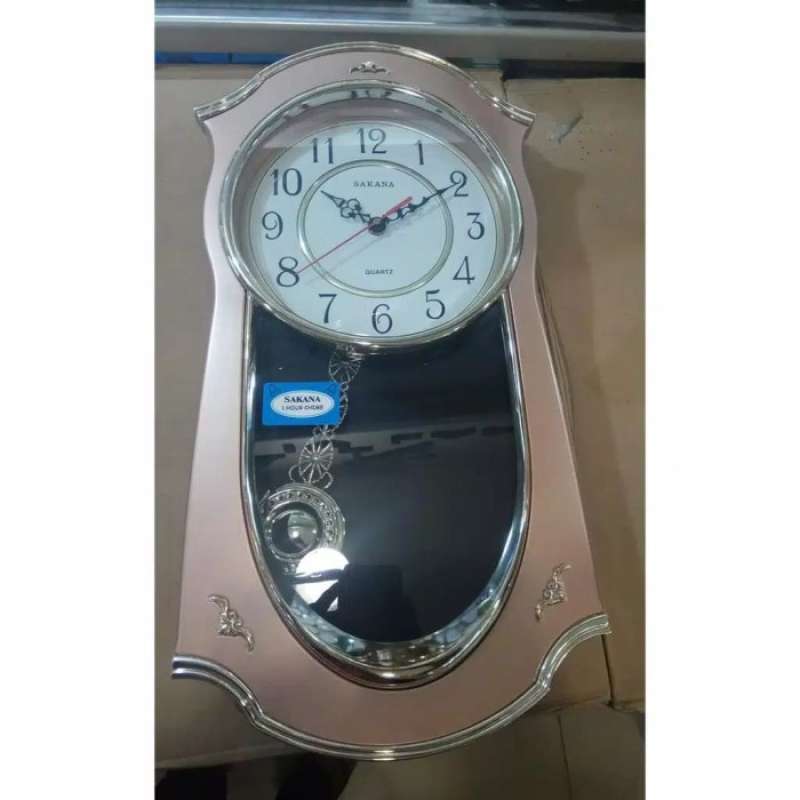 Promo Jam dinding bandul Unik SAKANA 333 45x27cm bergaransi Diskon 33% ...