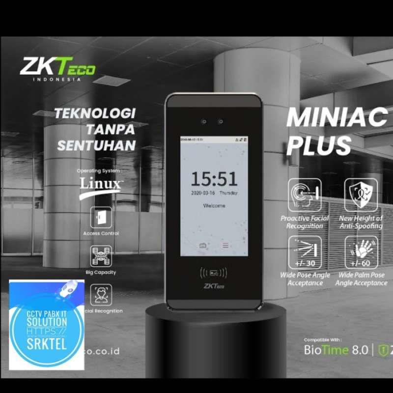 Promo Mesin Absensi Wajah dan palm (Face Recognition) Mini AC PLUS ZKteco Diskon 33% di Seller ...