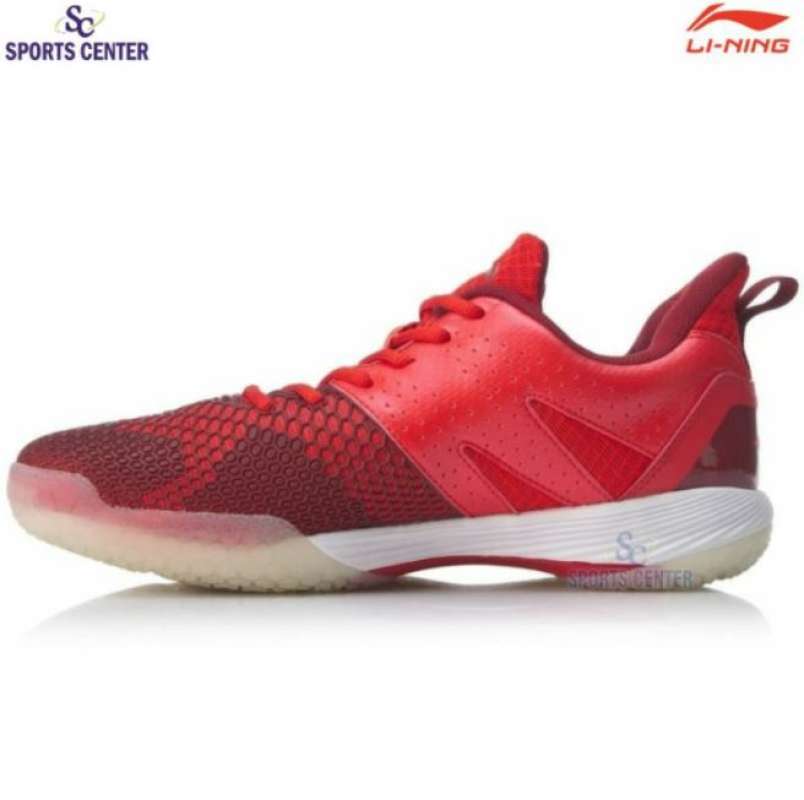 Jual Sepatu Badminton Lining Storm Ii Ayzq003-3 Dark Red - Frame Red Di ...