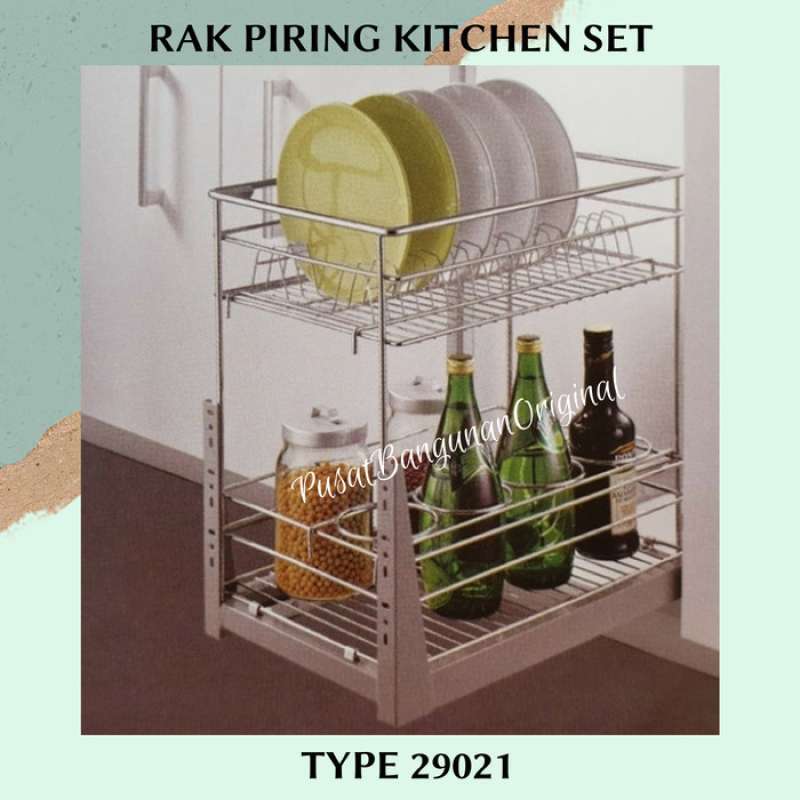 Promo Rak Piring Kitchen Set Rak Botol Gelas Tarik Model Vitco 29021 ...