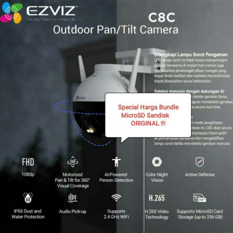 Jual Ezviz C8C Outdoor Pan & Tilt Wireless Ipcam with AI 2MP - C8C di ...