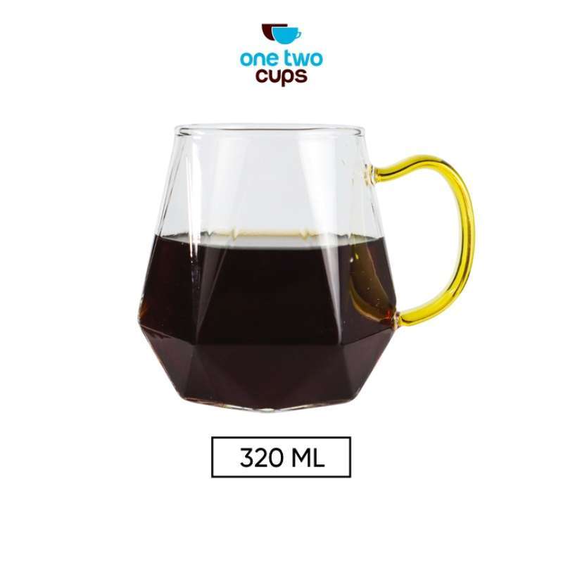 Jual One Two Cups Gelas Cangkir Kopi Teh Diamond Texture Glass 320ml ...