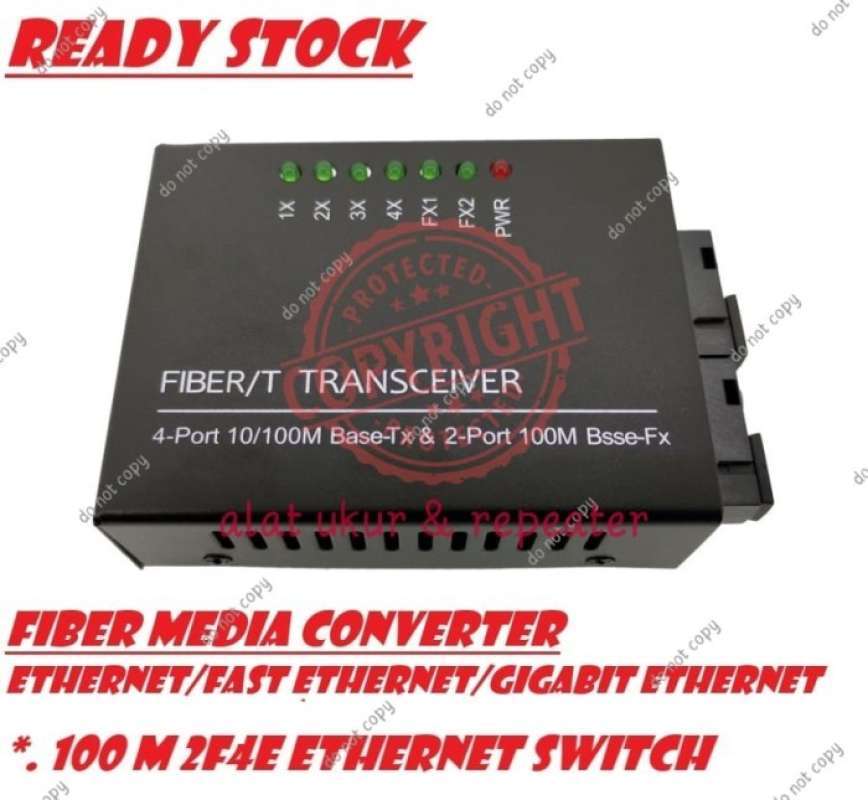 Jual Media Converter 2 Fiber Sc A & B 4 Rj45 Transceiver 10/100 Switch ...
