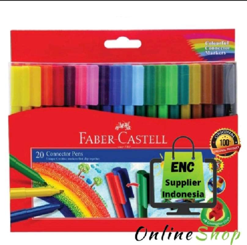 Jual Faber Castell 20 W Connector Pen 20 Warna Color Fabercastell ...