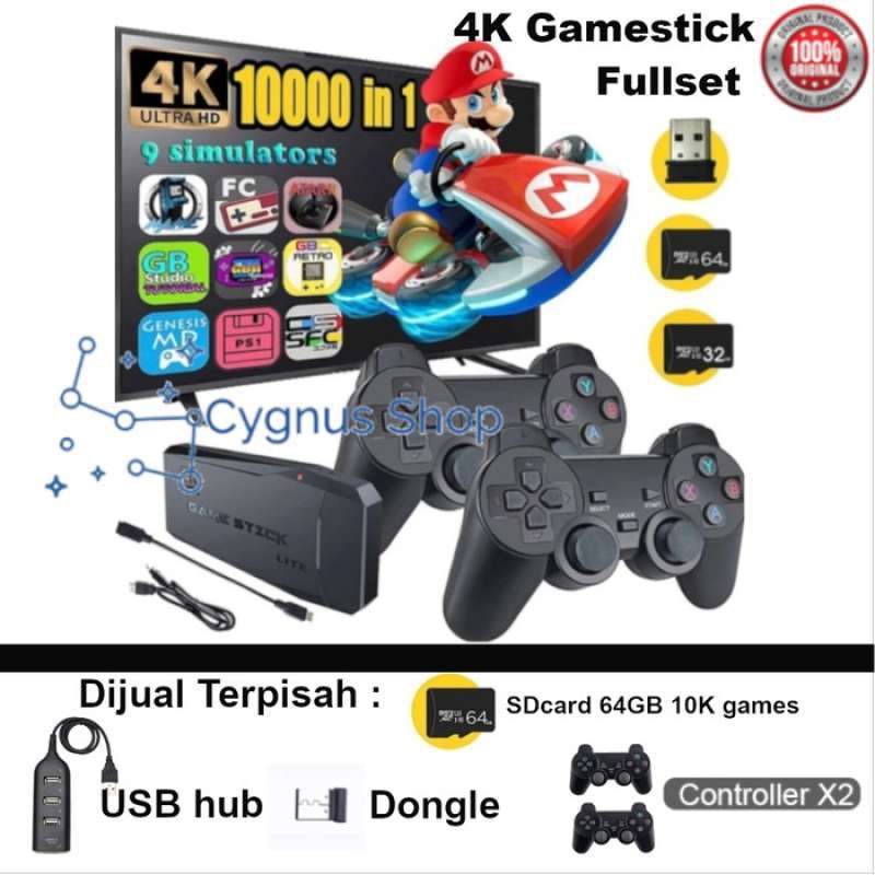 Retro Game Stick WIRELESS HDMI 4K TV Game Stick Console Built In 64GB ...
