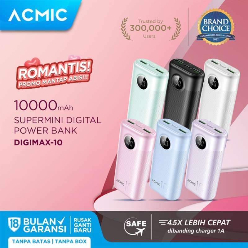 Promo DIGIMAX SuperMini Digital 10000mAh Power Bank (QC4 + PD + VOOC) Diskon 23% di Seller Okaz ...
